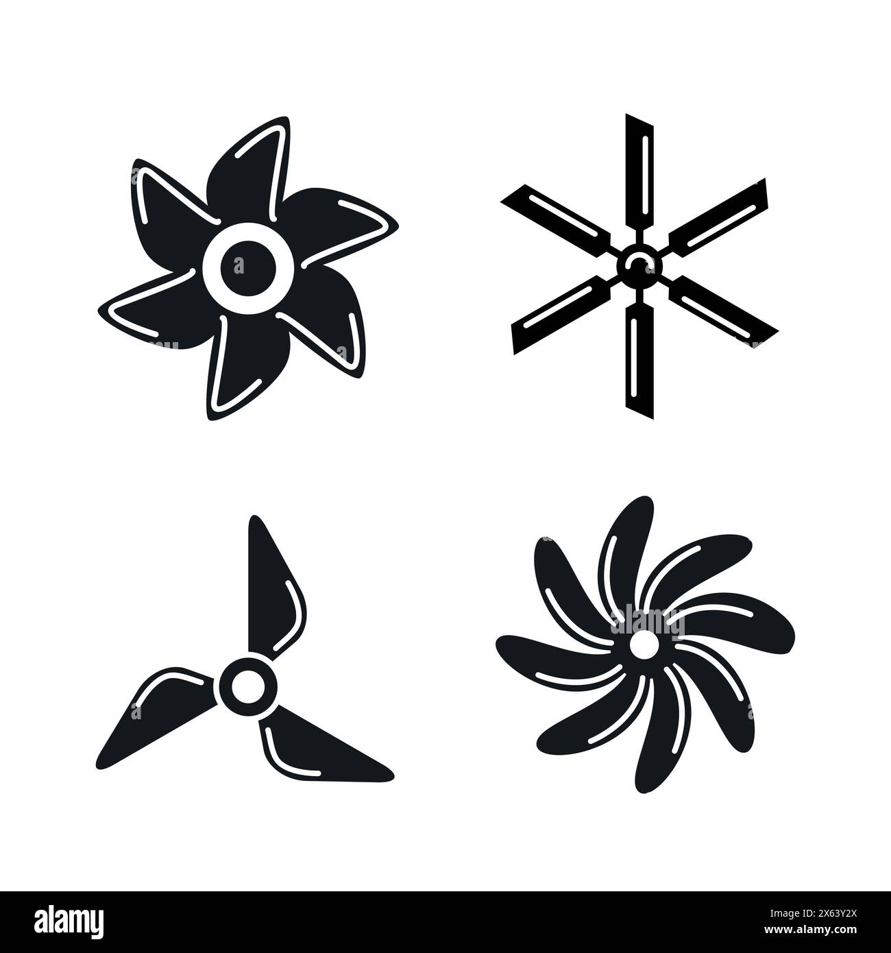 Vector screw fan prop turbine blade motor. Rotor shape boat air ...