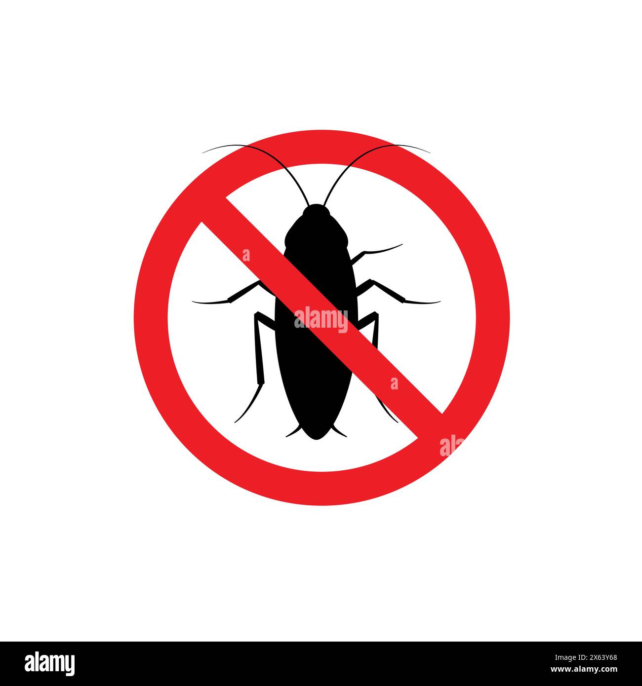 Cockroach anti bug insect vector sign. Fumigation cockroach control ...
