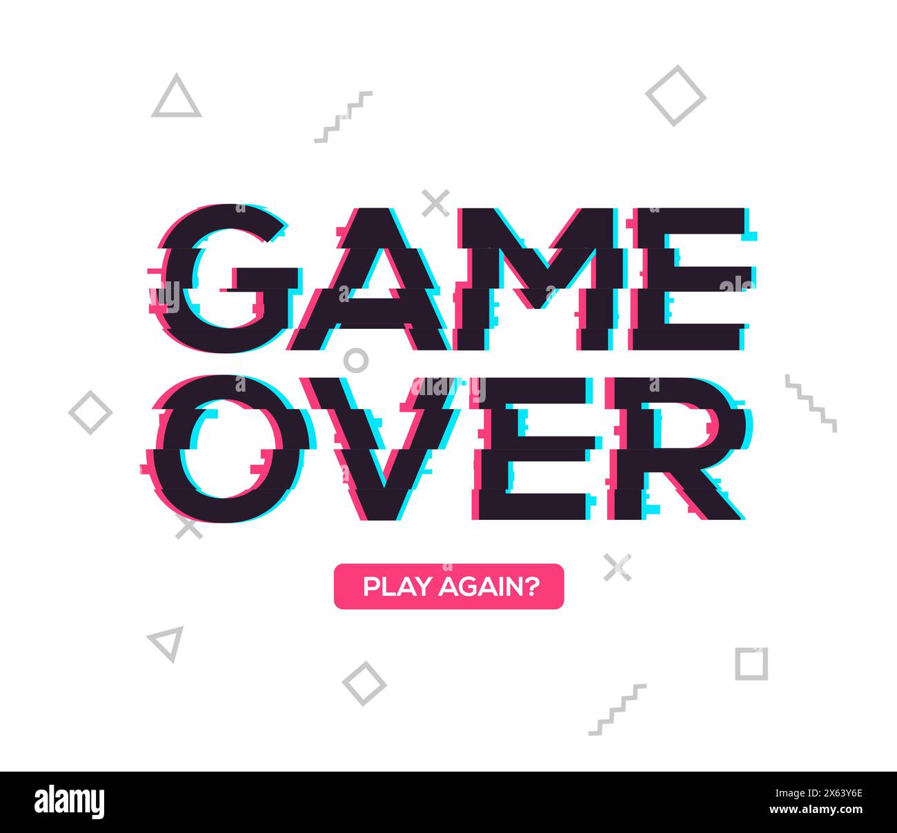 Game over screen glitch video retro pixel background. Game over glitch ... Game over screen glitch video retro pixel background. Game over glitch ...