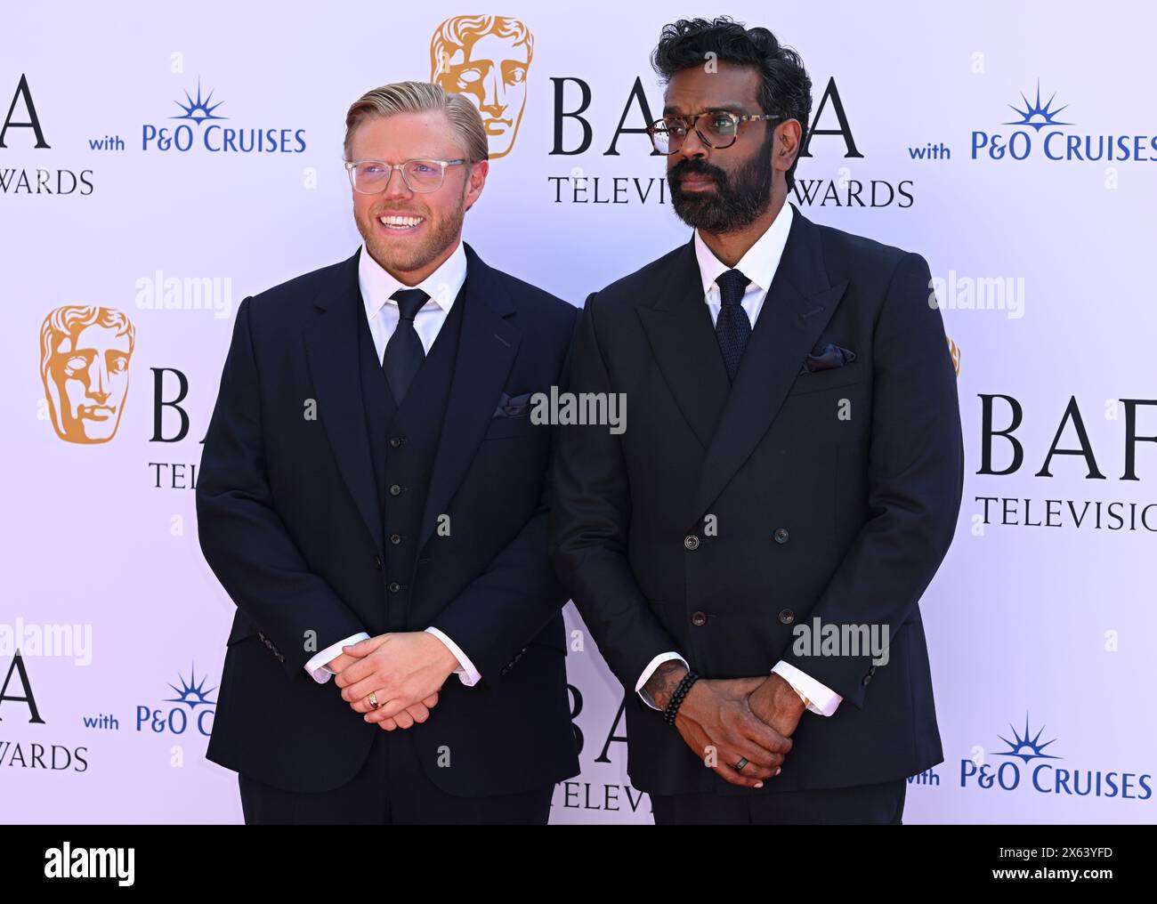 London, UK. May 12th, 2024. Rob Beckett and Romesh Ranganathan arriving ...