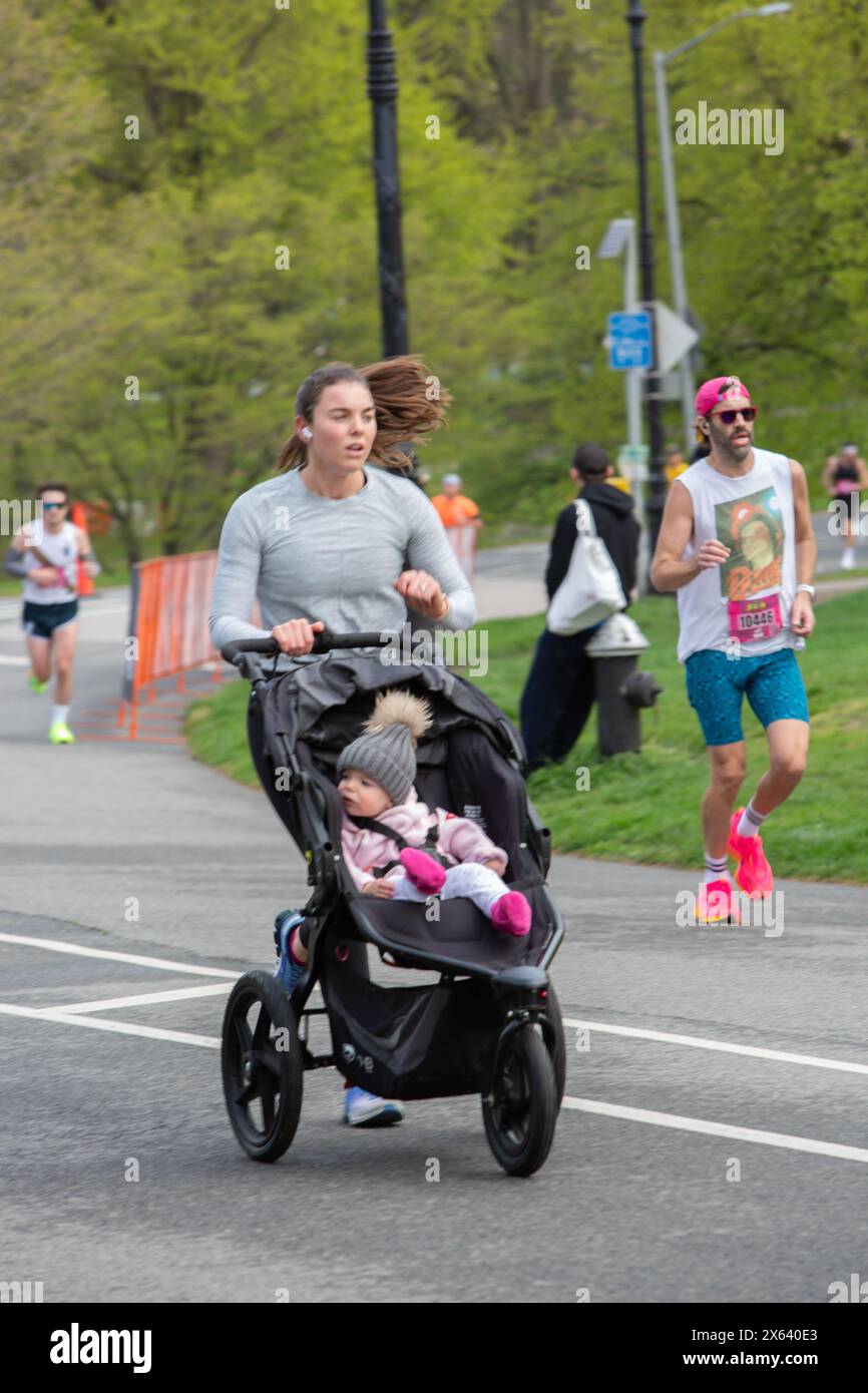 Runners in the last stretch of the Brooklyn Half Marathon inside ...