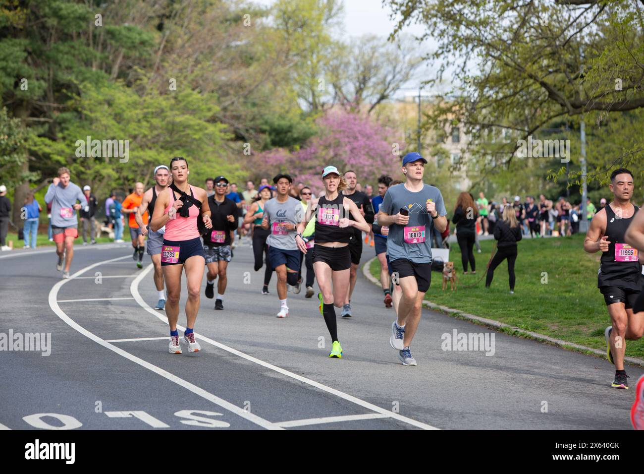 Runners in the last stretch of the Brooklyn Half Marathon inside ...