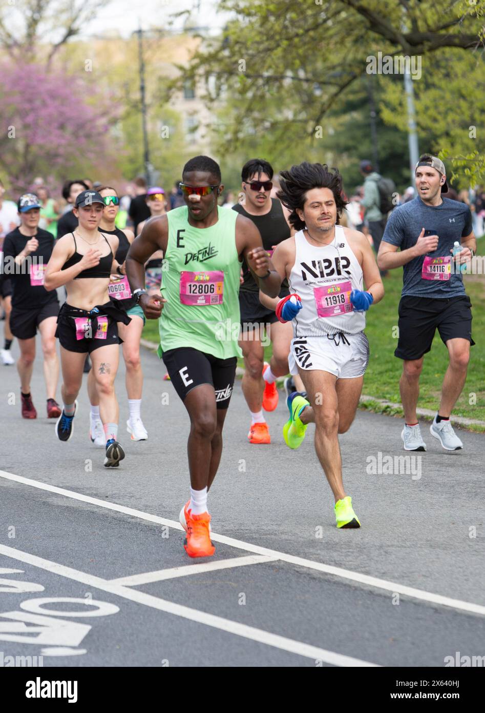 Runners in the last stretch of the Brooklyn Half Marathon inside ...