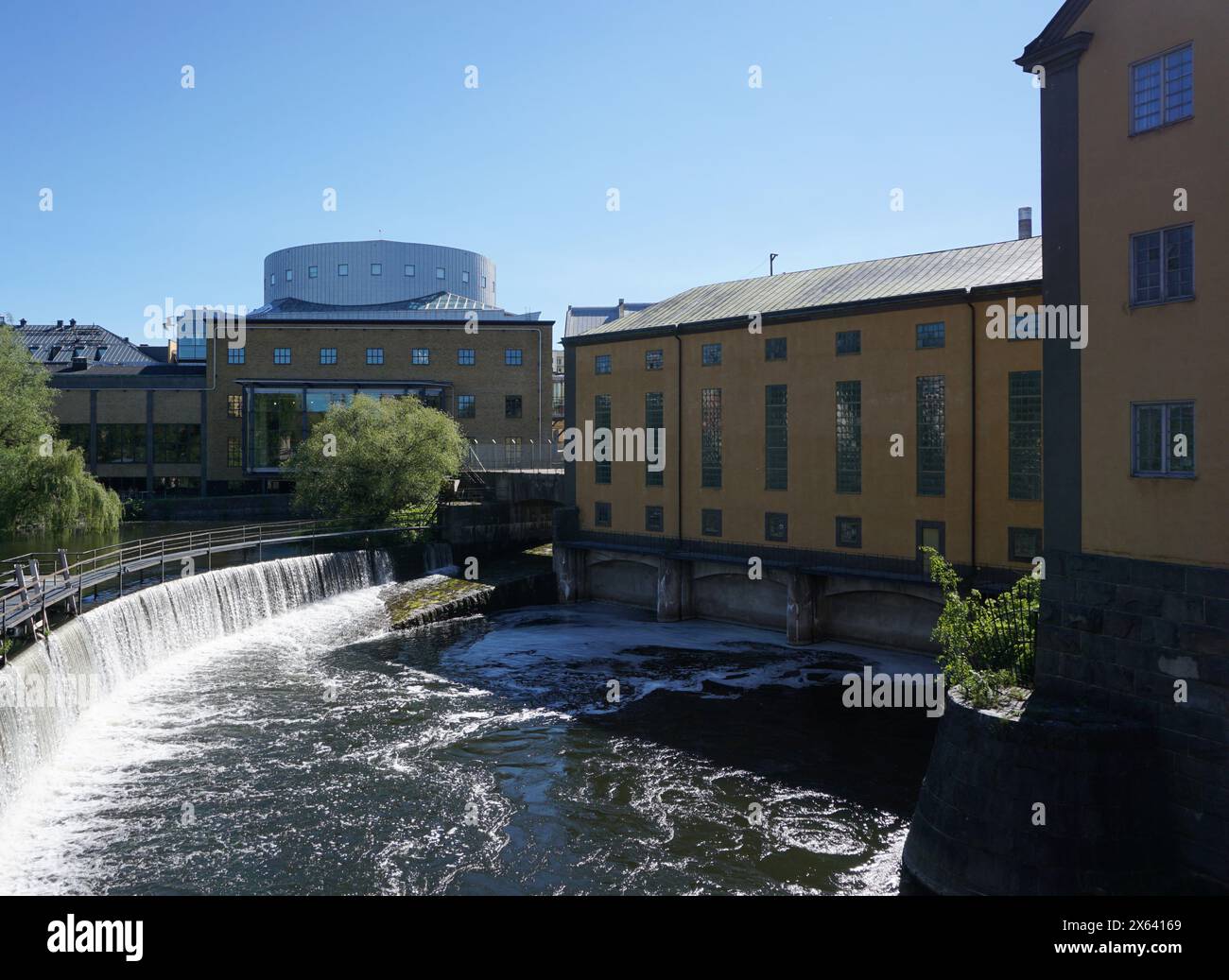 View of waterfall in the city Stock Photo - Alamy