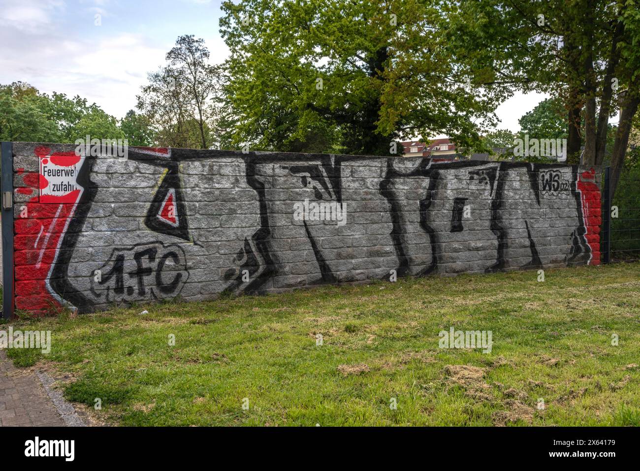 1. FC Union Berlin football club fan graffiti in its traditional red ...