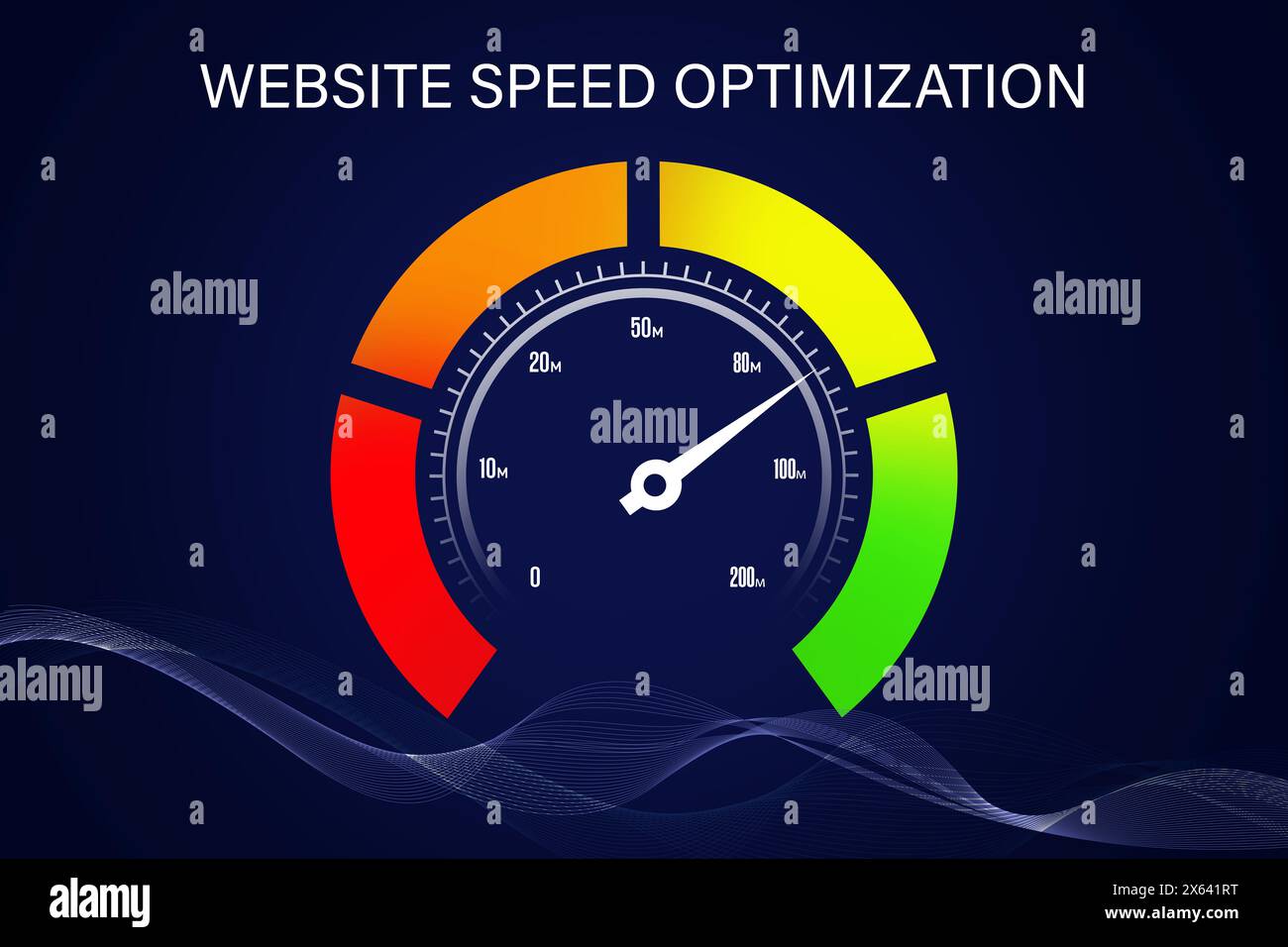 Speed test screen with illustration of speedometer Stock Photo - Alamy