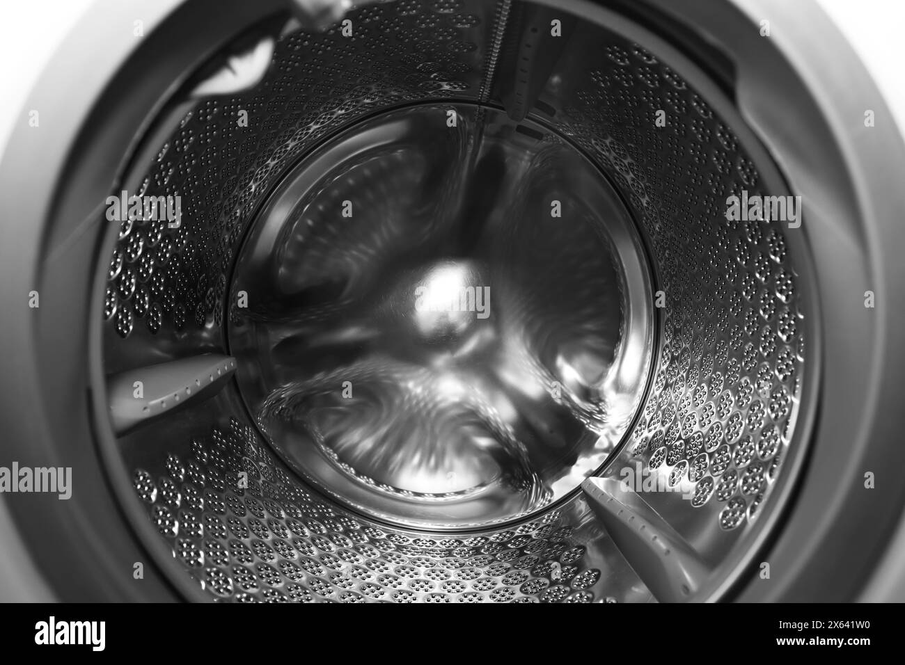 Empty washing machine drum, closeup. Laundry day Stock Photo - Alamy