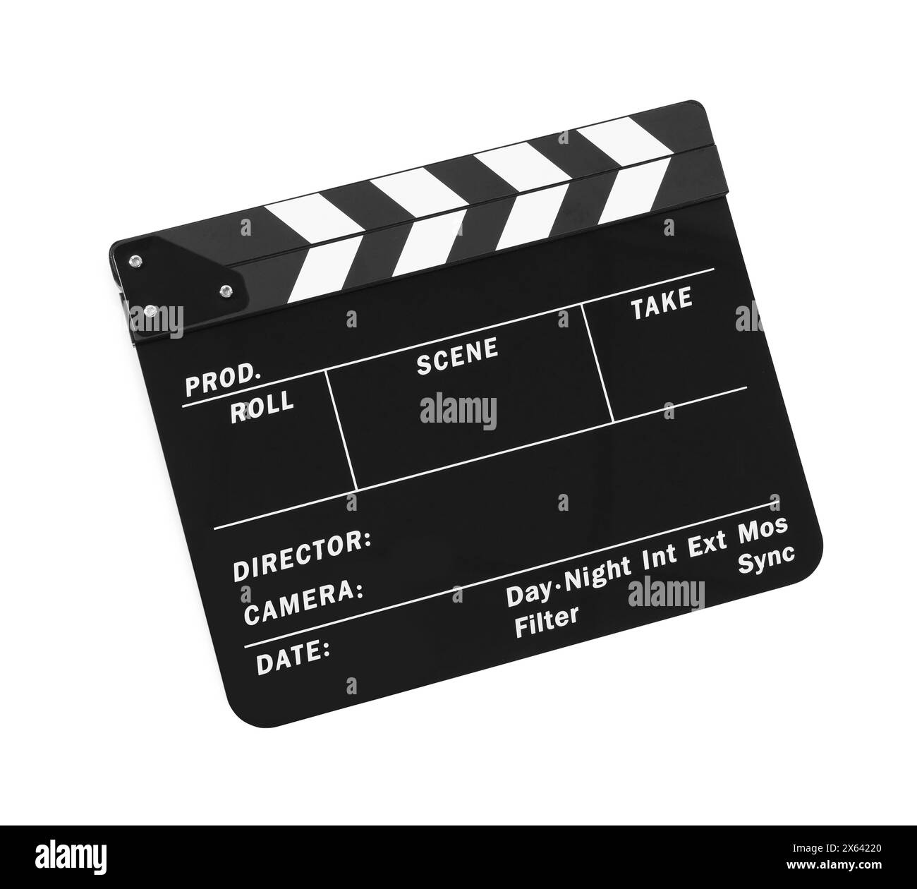 One movie clapper isolated on white. Film industry Stock Photo - Alamy