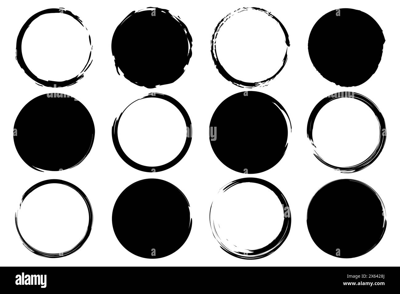 Abstract circle icons rough Black and White Stock Photos & Images - Alamy