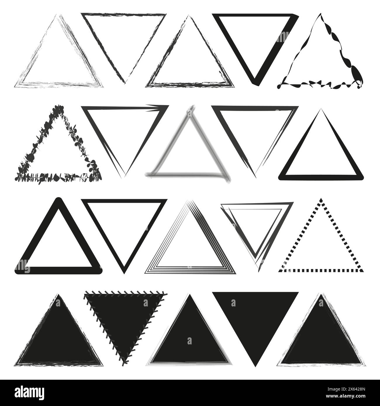 Assorted triangle frames collection. Geometric shape variety set ...