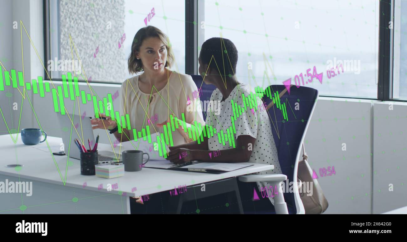 Image of multiple graphs with changing numbers, diverse female ...