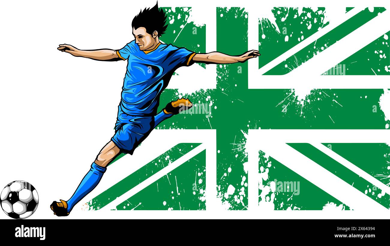 England soccer player with flag background vector Stock Vector Image ...