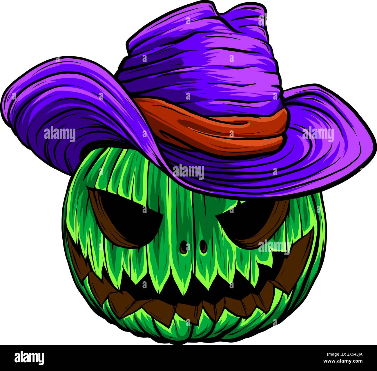 Pumpkin with baseball cap. Vector illustration on white background ...
