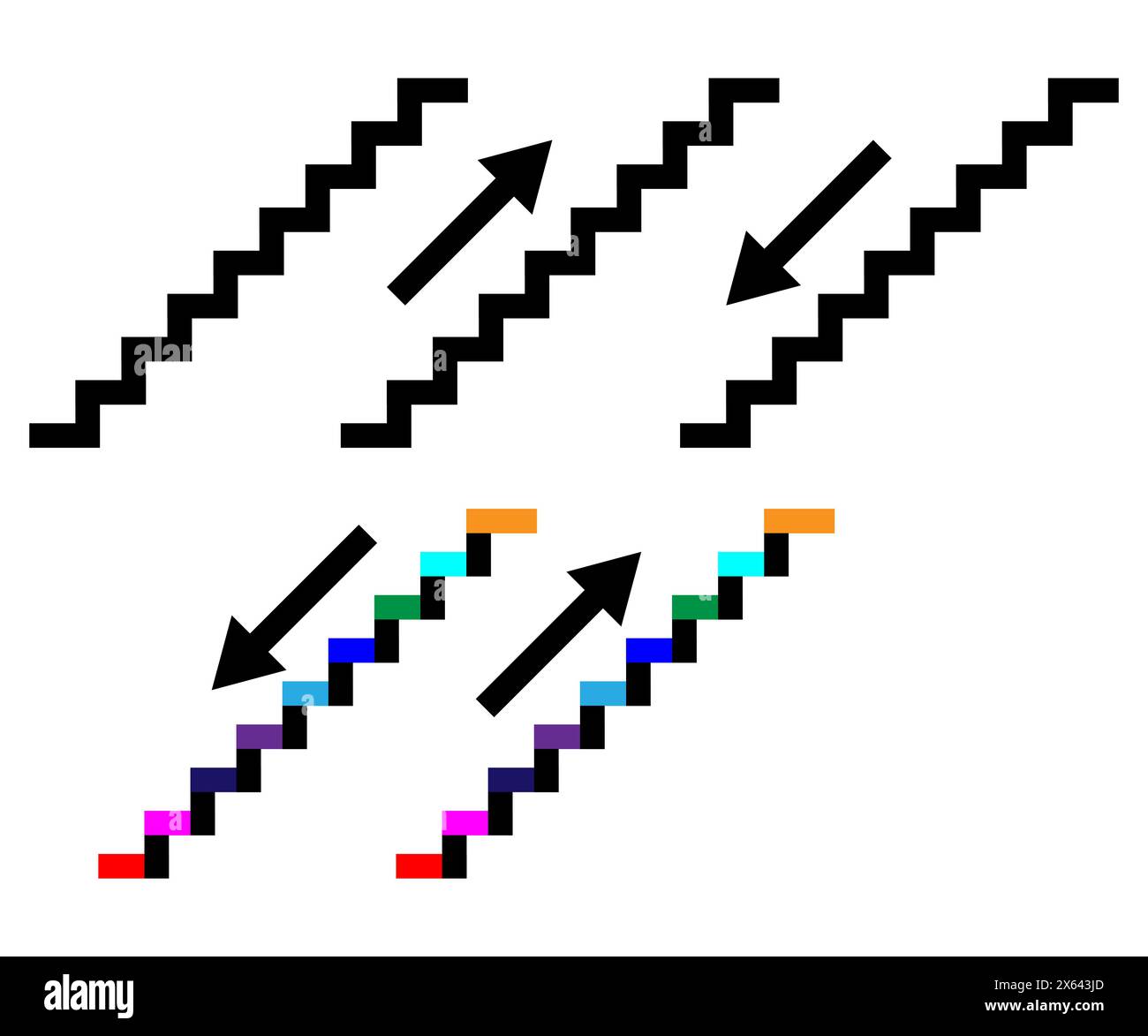 Stairs icon upstairs and downstairs symbols Stock Vector Image & Art ...