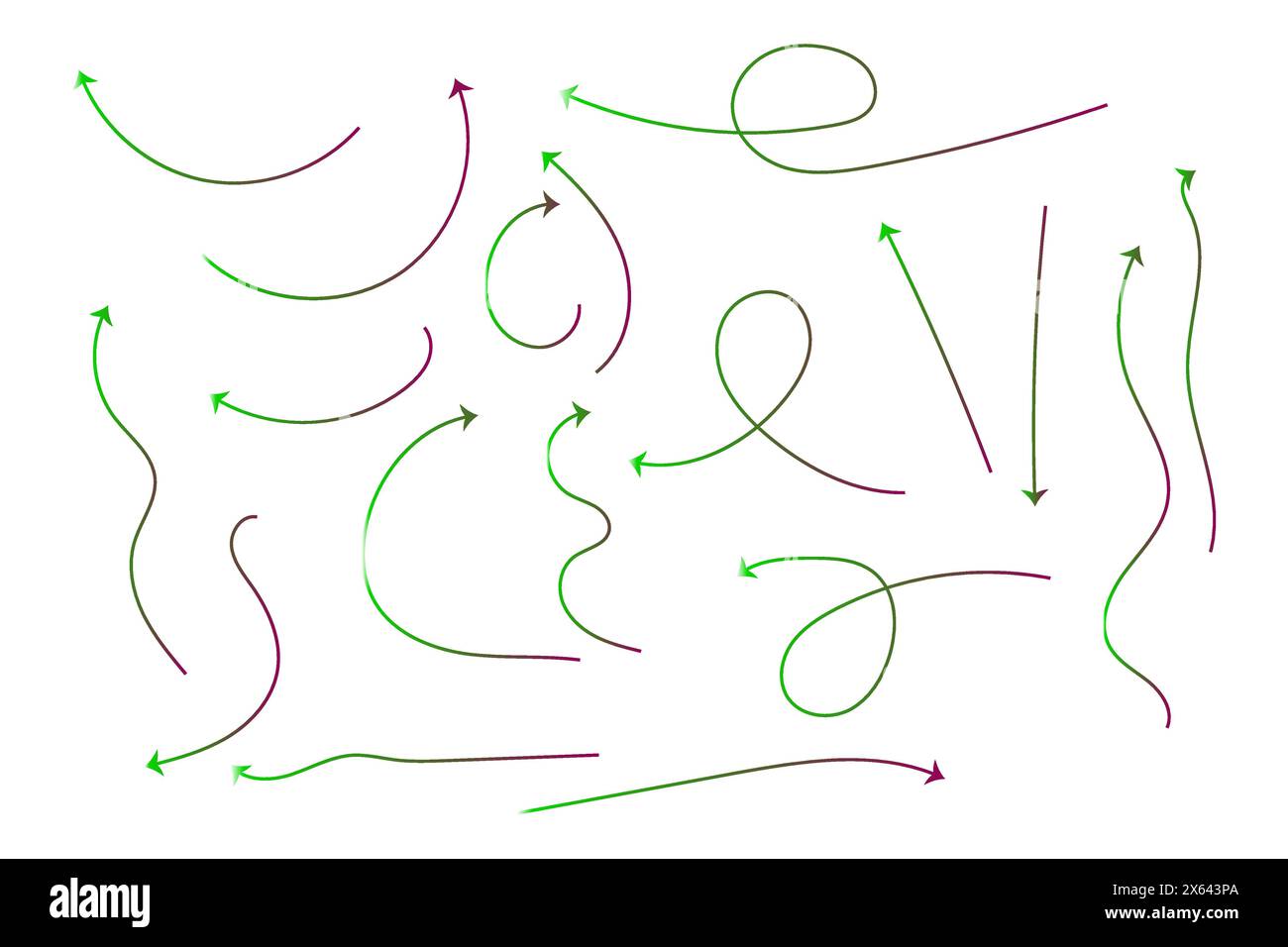 Hand drawn thin line arrows and direction signs set Stock Vector Image ...