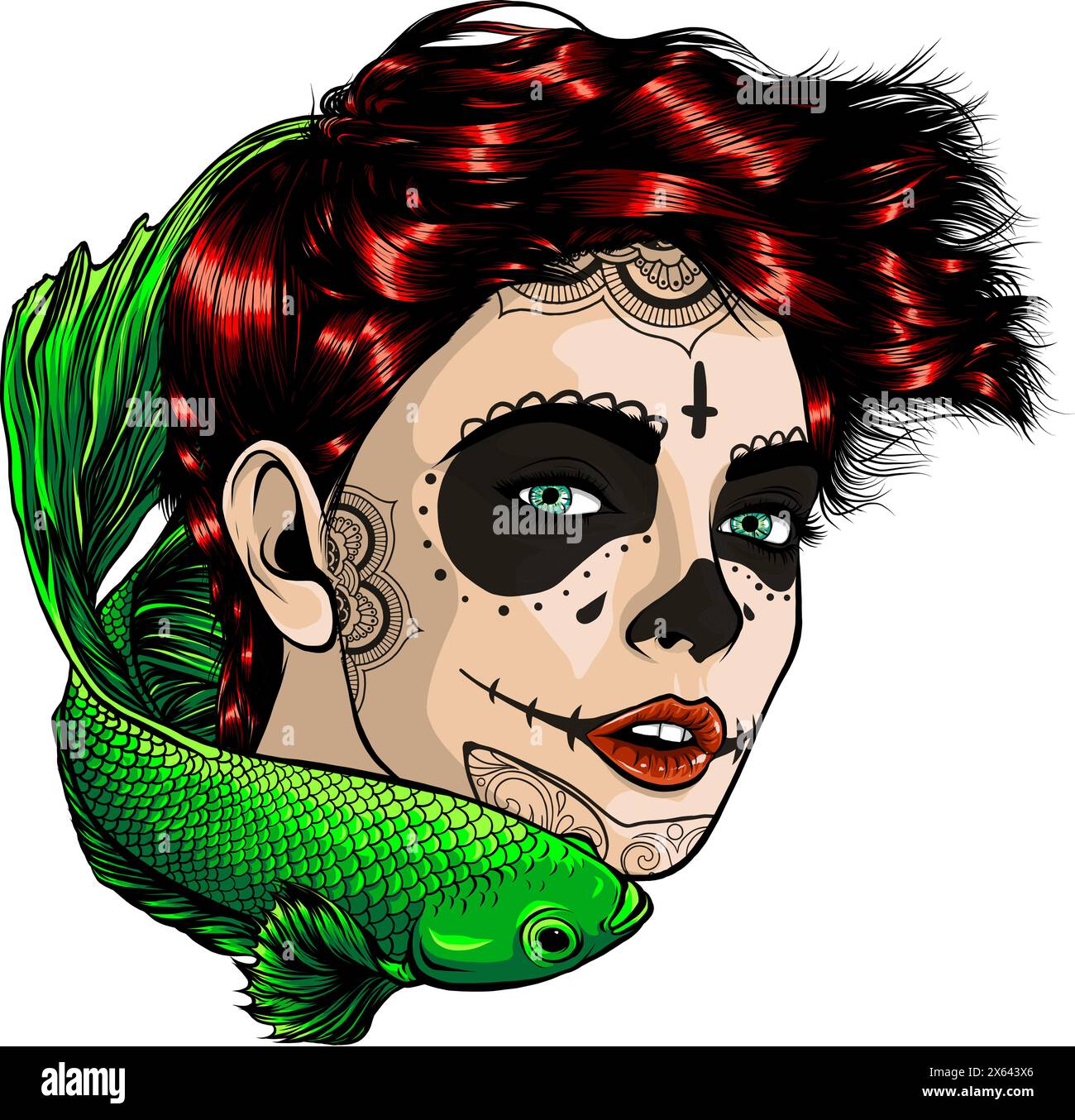 Colorful Betta Fish Vector Illustration. Siam Fighting Fish. Betta ...