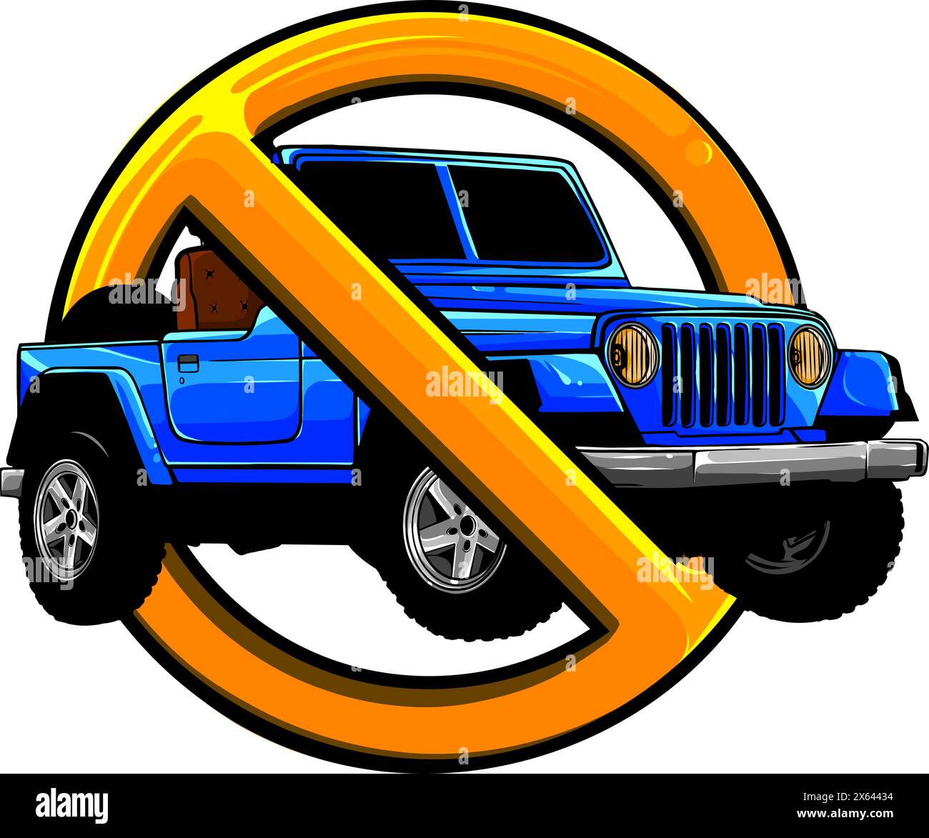 vector No vehicles allowed sign, Crossed out silhouette of a car Stock ...