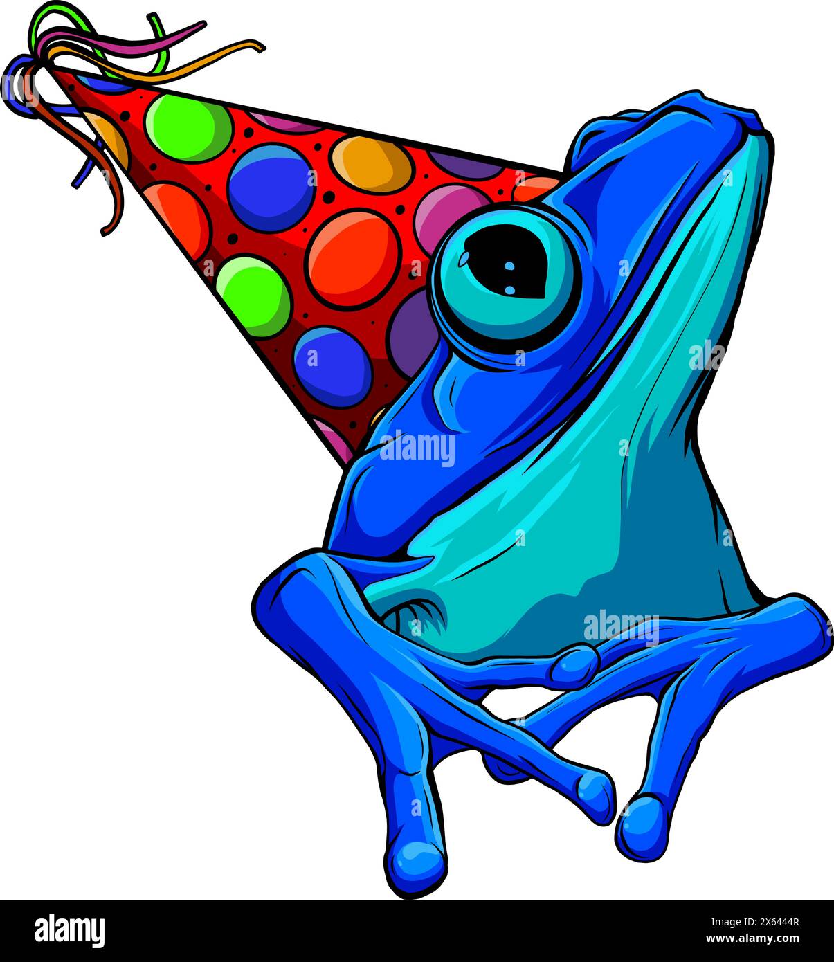 vector illustration of crazy frog party cartoon on white background ...