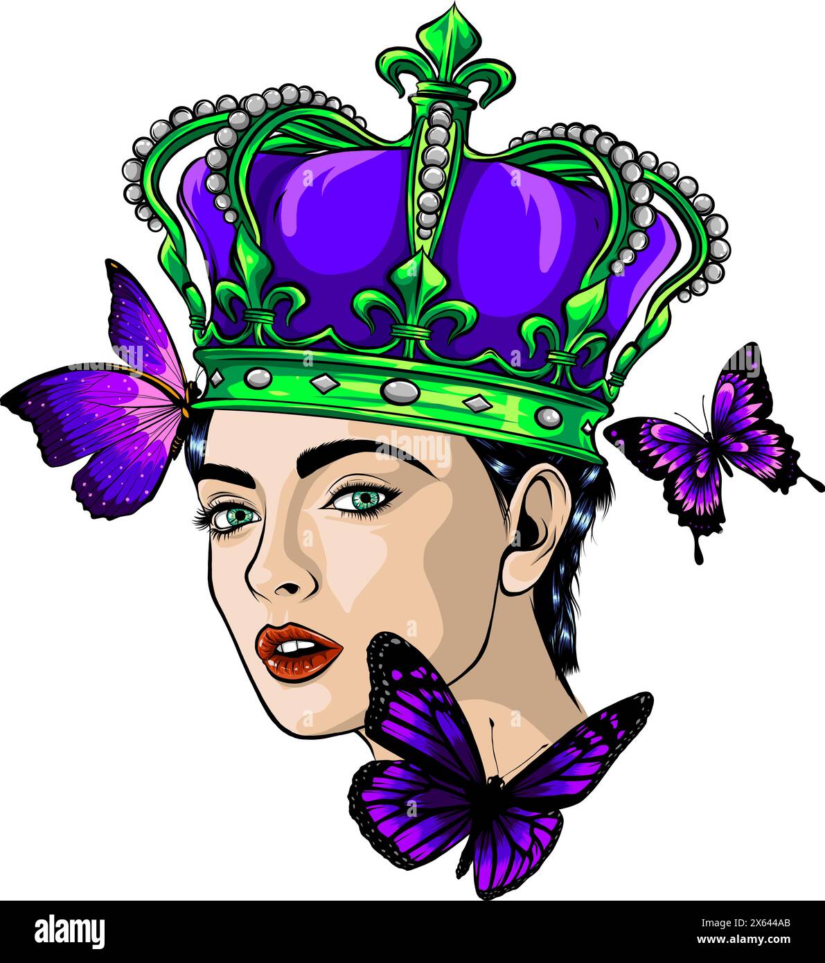queen and roses. Symbol of a retro, queen, princess, lady Stock Vector ...