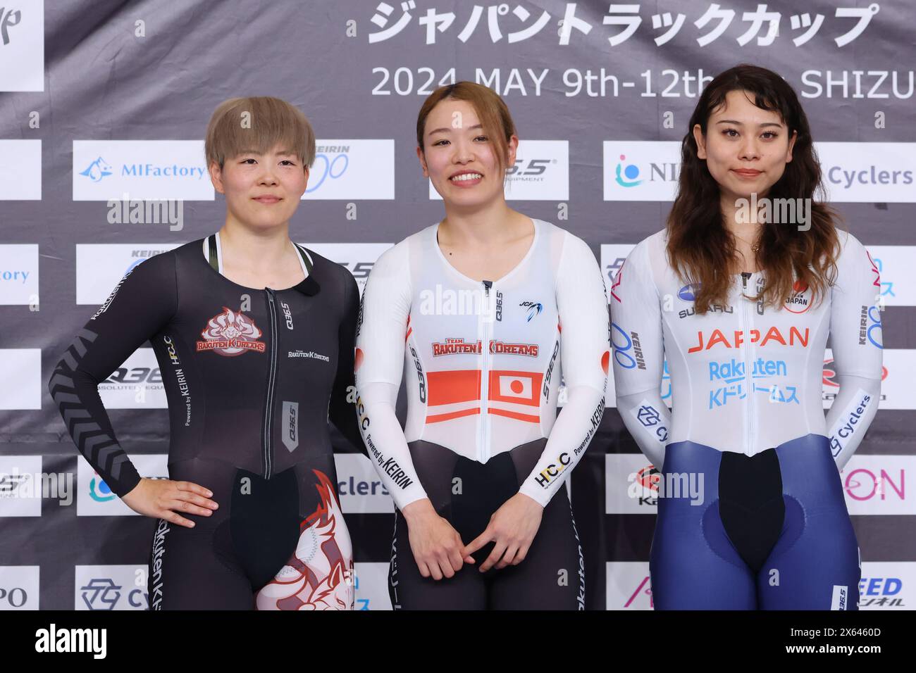 Izu Velodrome, Shizuoka, Japan. 11th May, 2024. (L to R) Fuko Umekawa, Mina Sato, Riyu Ohta (JPN ...
