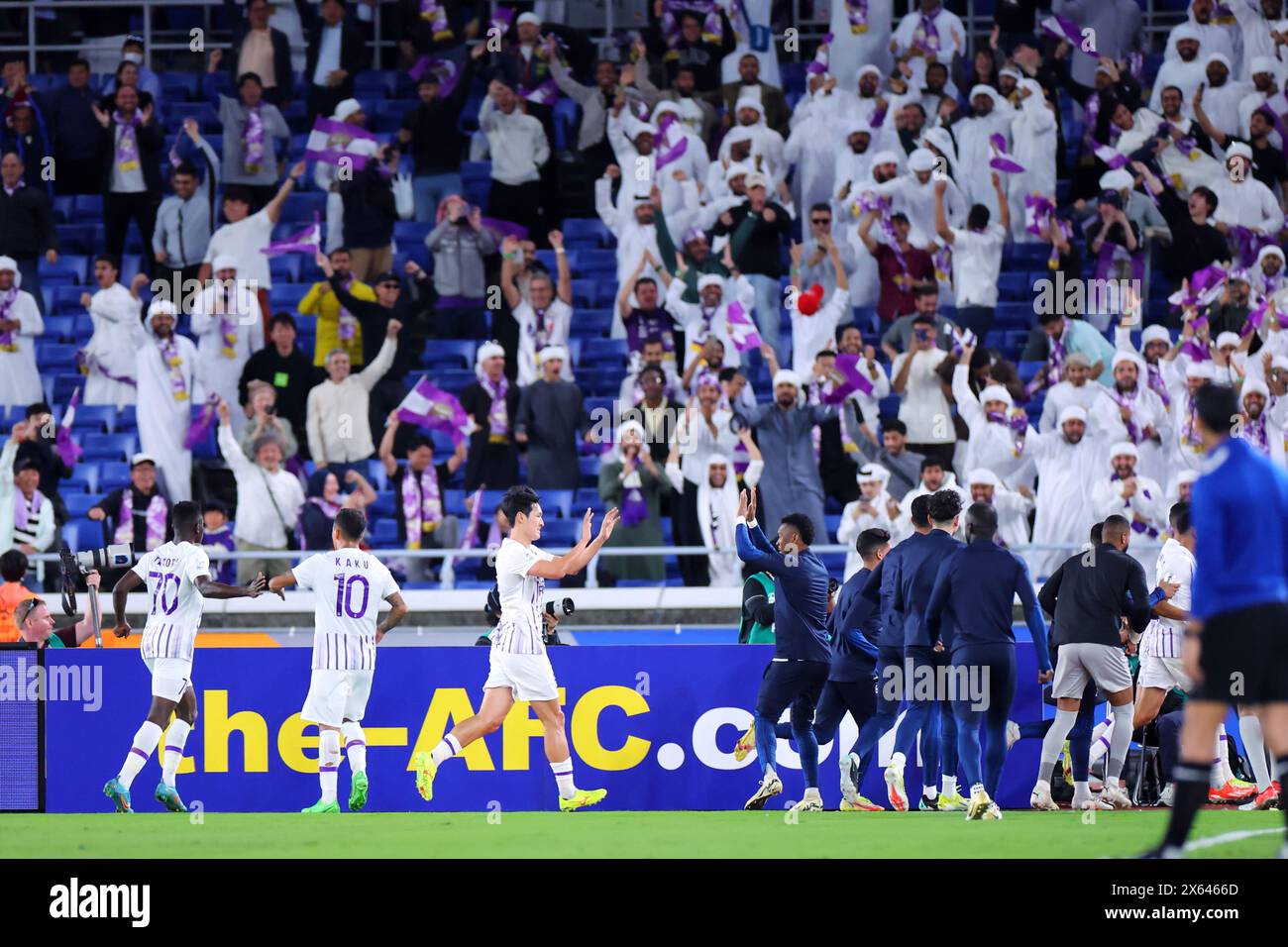 Kanagawa, Japan. 11th May, 2024. Al Ain FC team group & Al Ain FC fans ...