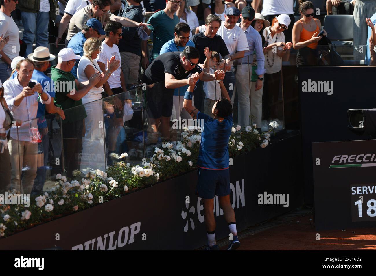 Rome, Italy. 12th May, 2024. Alejandro Tabilo of Chile celebrates with ...