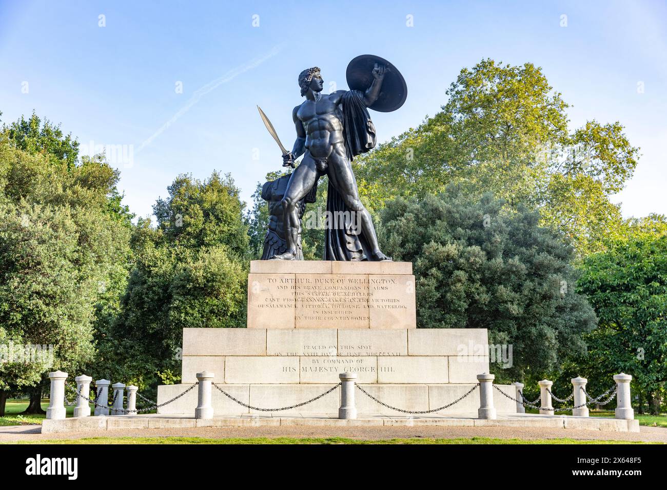 Bronze Statue of Achillies, monument to the Duke of Wellington sculpted ...