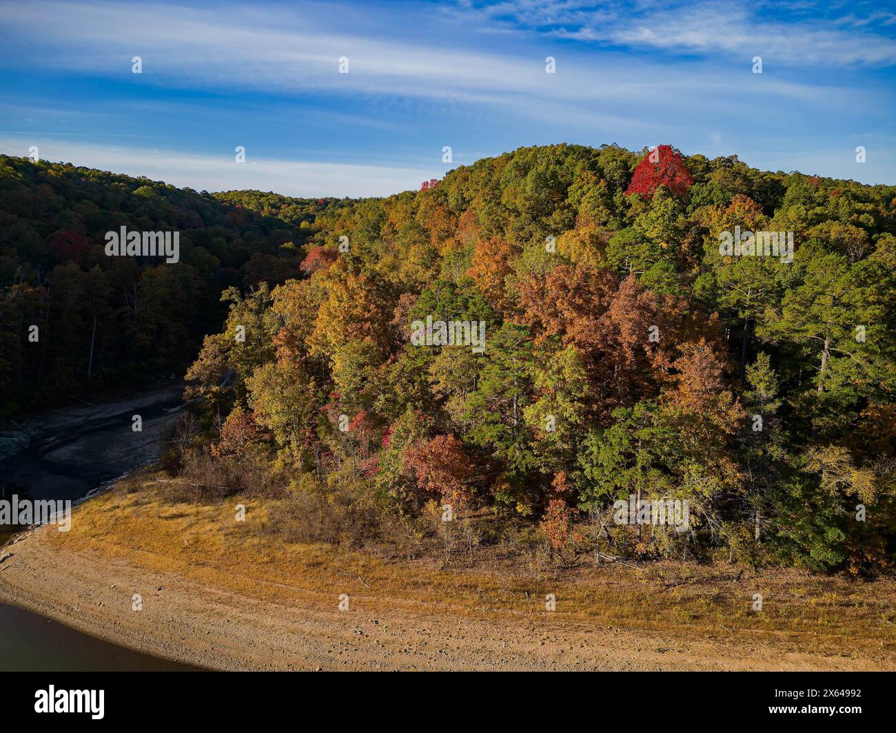 Aerial view of the Hobbs State Park-Conservation Area landscape at ...