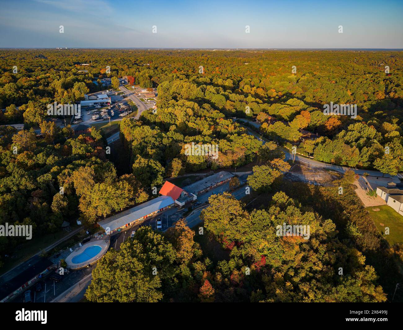 Aerial view of the Hobbs State Park-Conservation Area landscape at ...