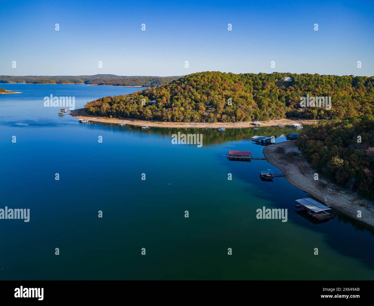 Aerial view of the Hobbs State Park-Conservation Area landscape at ...