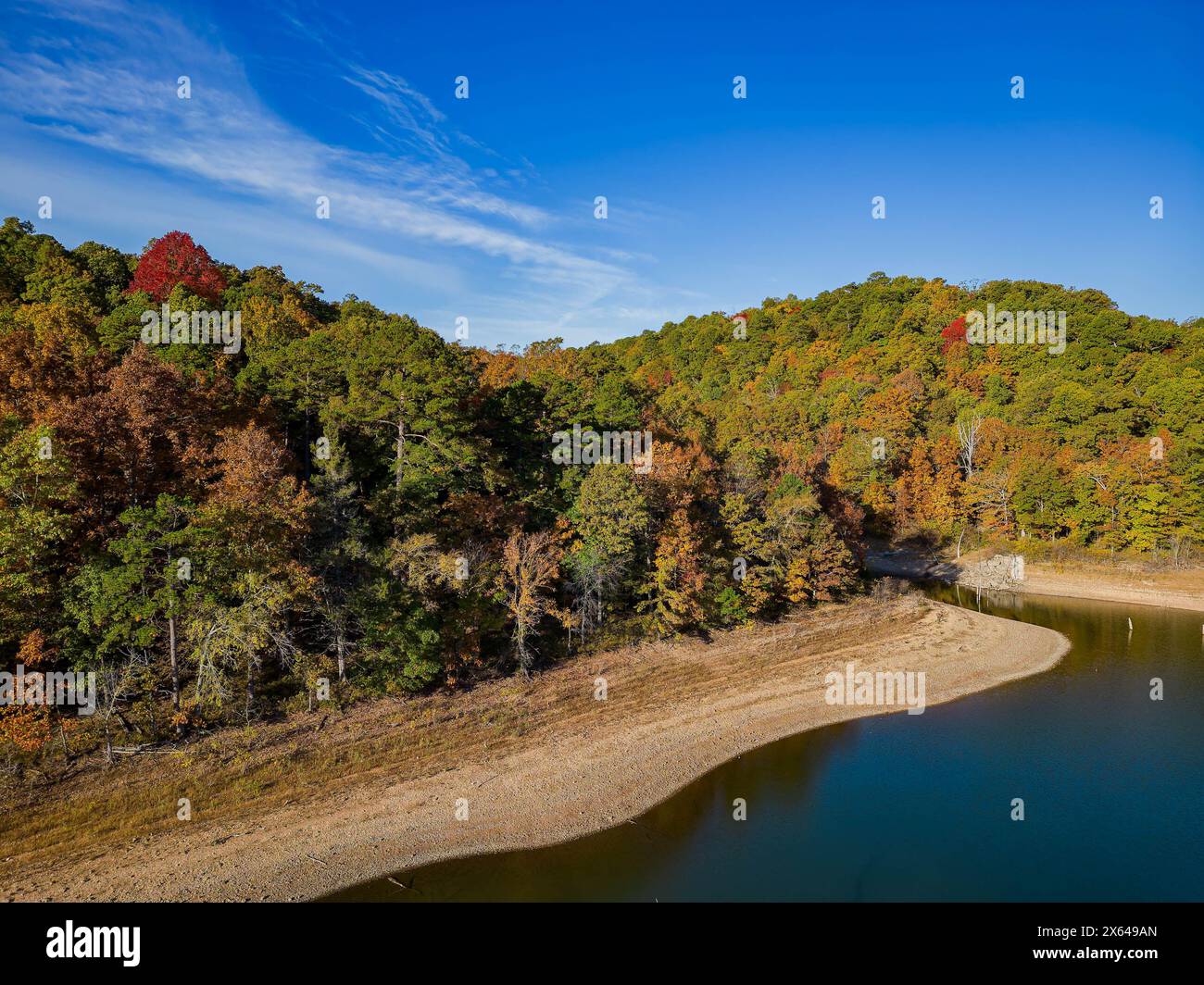 Aerial view of the Hobbs State Park-Conservation Area landscape at ...