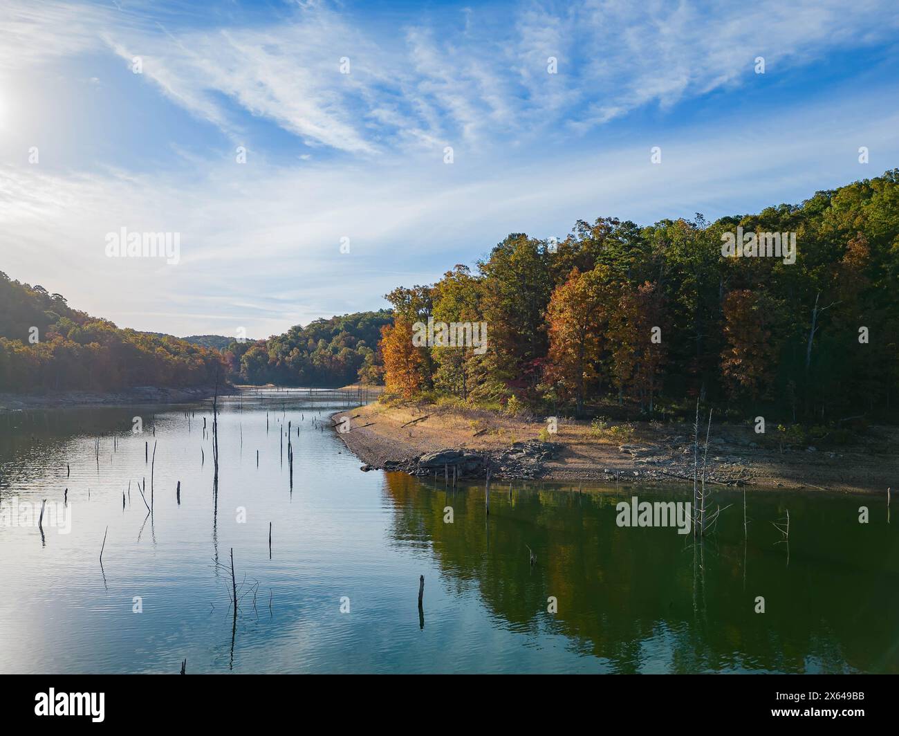 Aerial view of the Hobbs State Park-Conservation Area landscape at ...