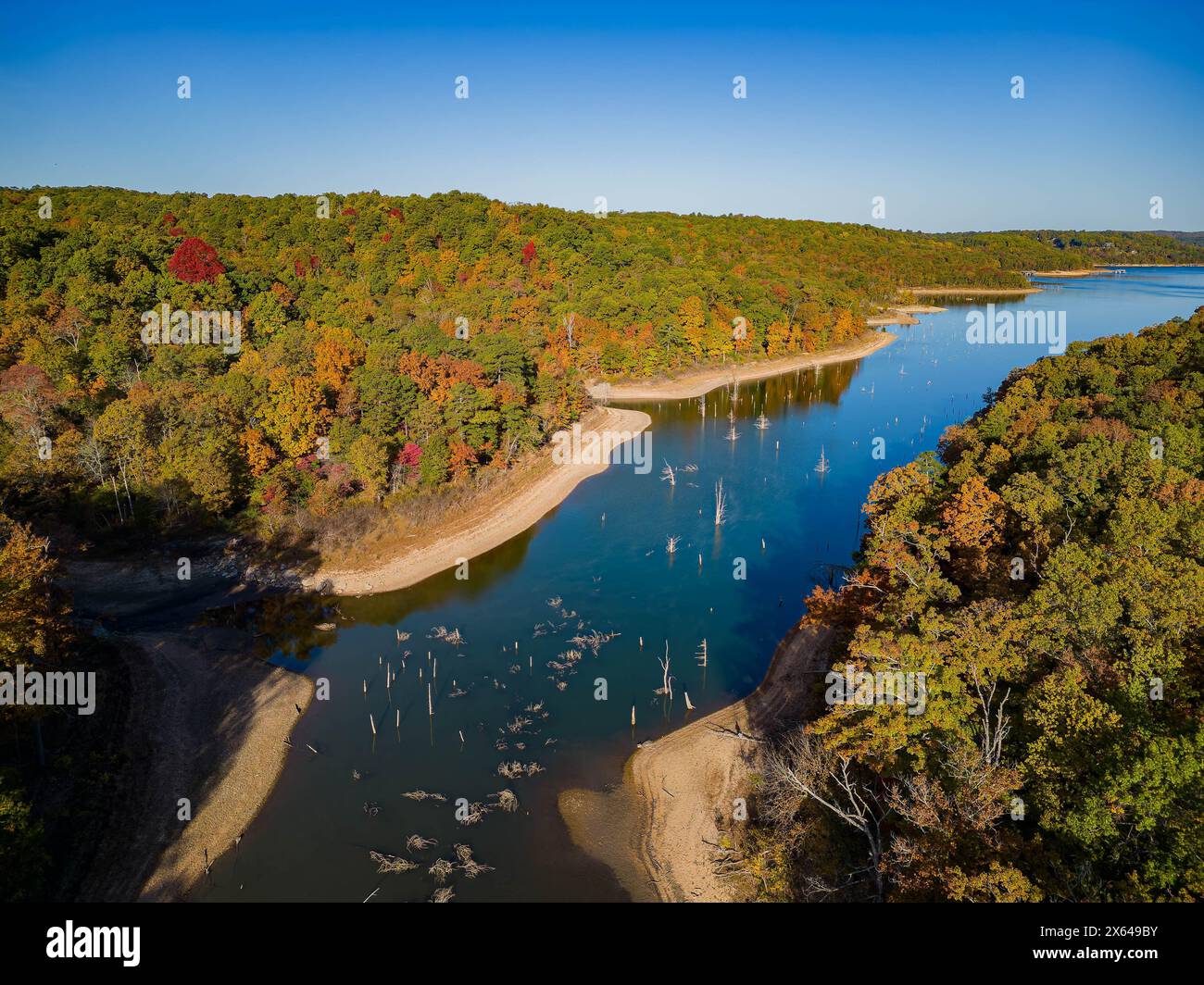 Aerial view of the Hobbs State Park-Conservation Area landscape at ...