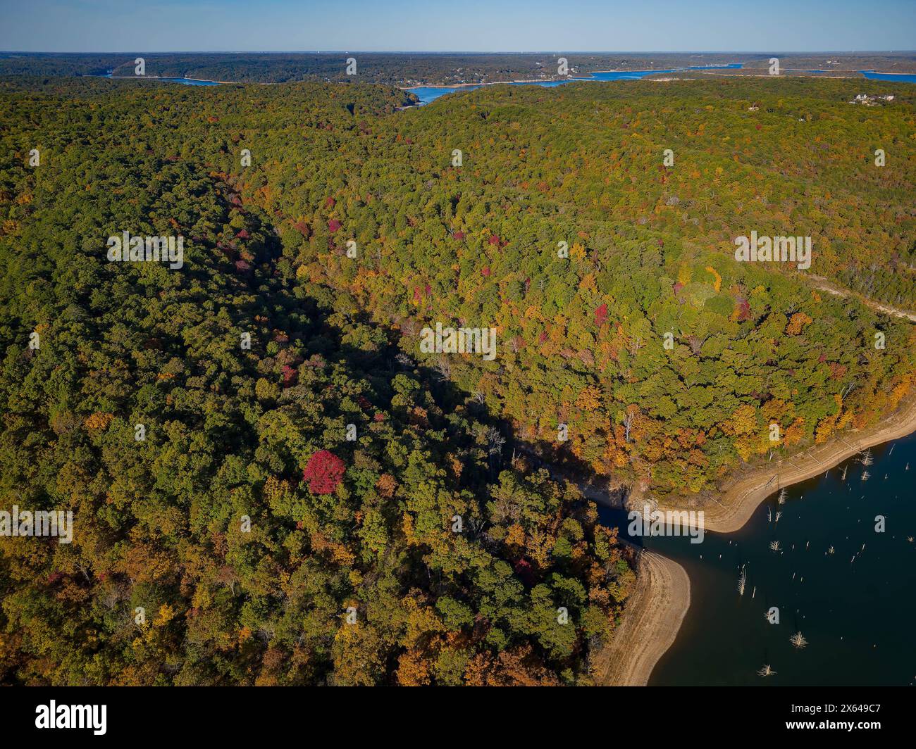 Aerial view of the Hobbs State Park-Conservation Area landscape at ...