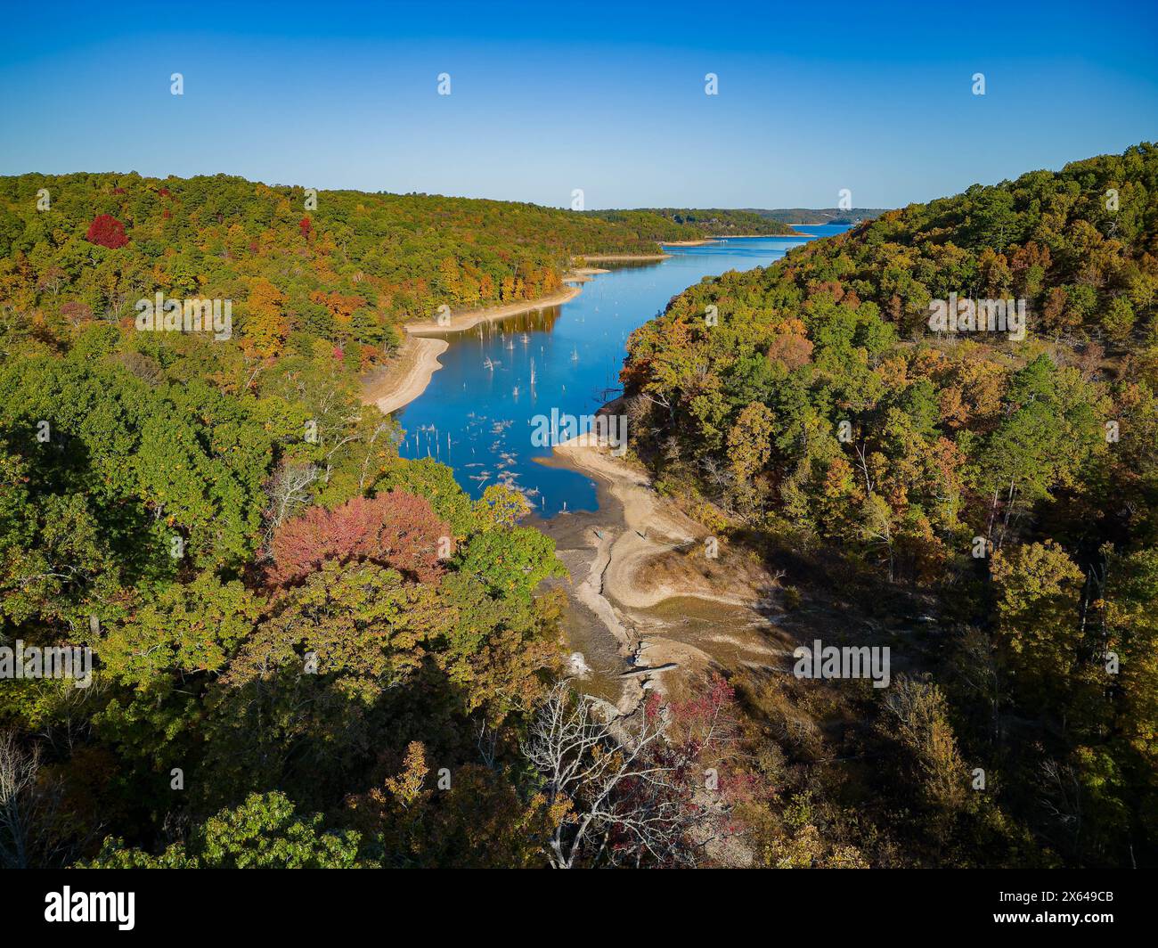 Aerial view of the Hobbs State Park-Conservation Area landscape at ...