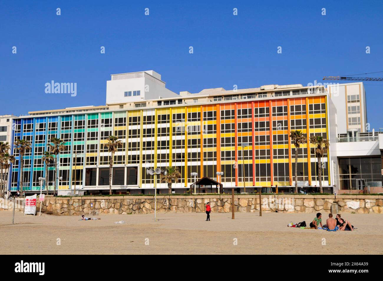 The colorful Dan hotel by Frishman beach in Tel-Aviv, Israel Stock ...