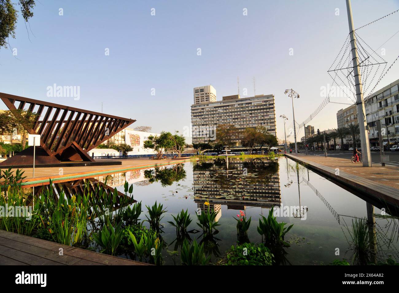 The holocaust memorial in Rabin square in central Tel-Aviv, Israel ...