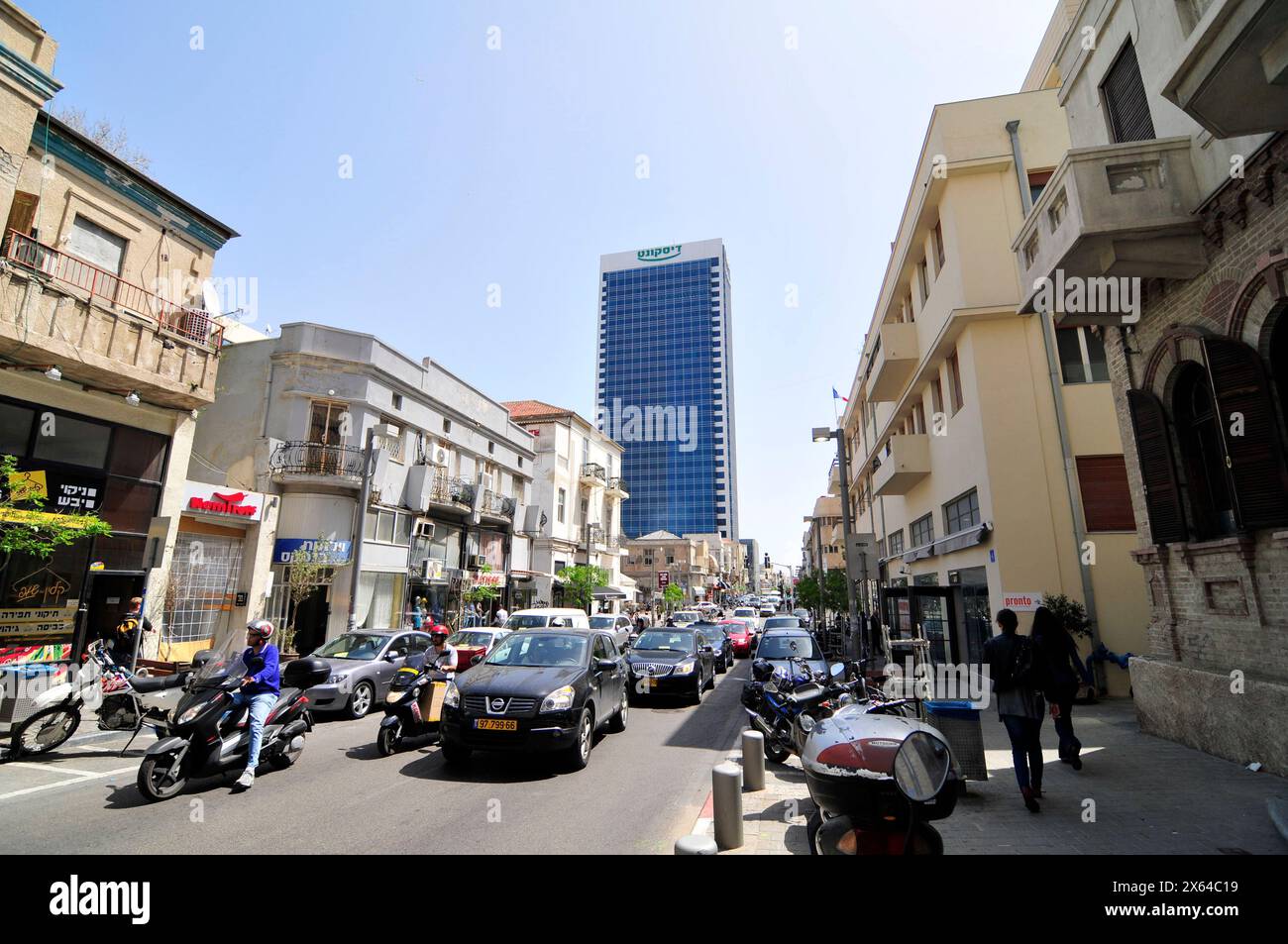 Old buildings with modern new skyscrapers in Souith Tel-Aviv, Israel ...