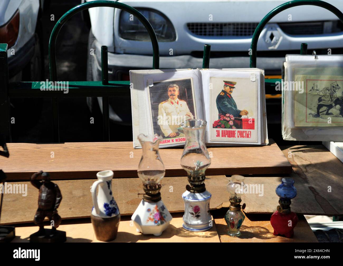 Soviet Russian propaganda pictures sold at the vibrant flea market in ...