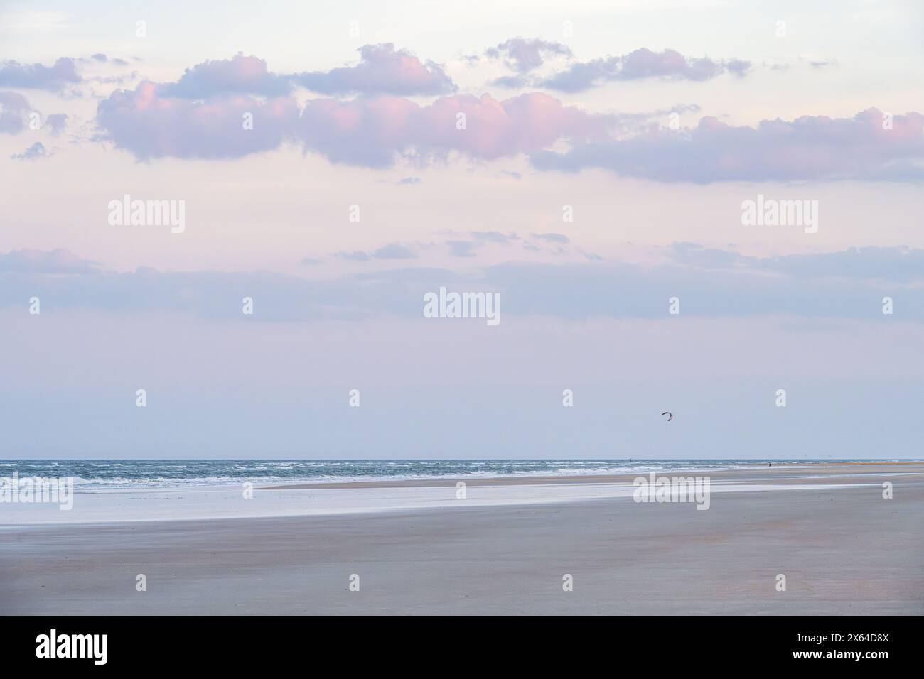 A kite surfer enjoys the beauty and solitude of Fort Matanzas Beach at ...