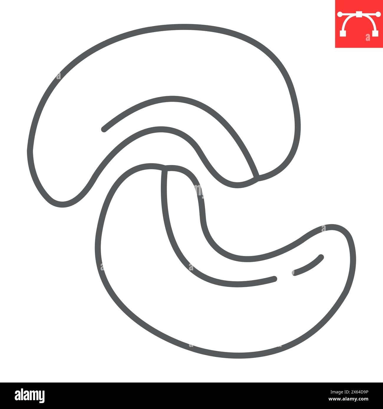 Cashew nut line icon, nuts and organic, cashew vector icon, vector ...