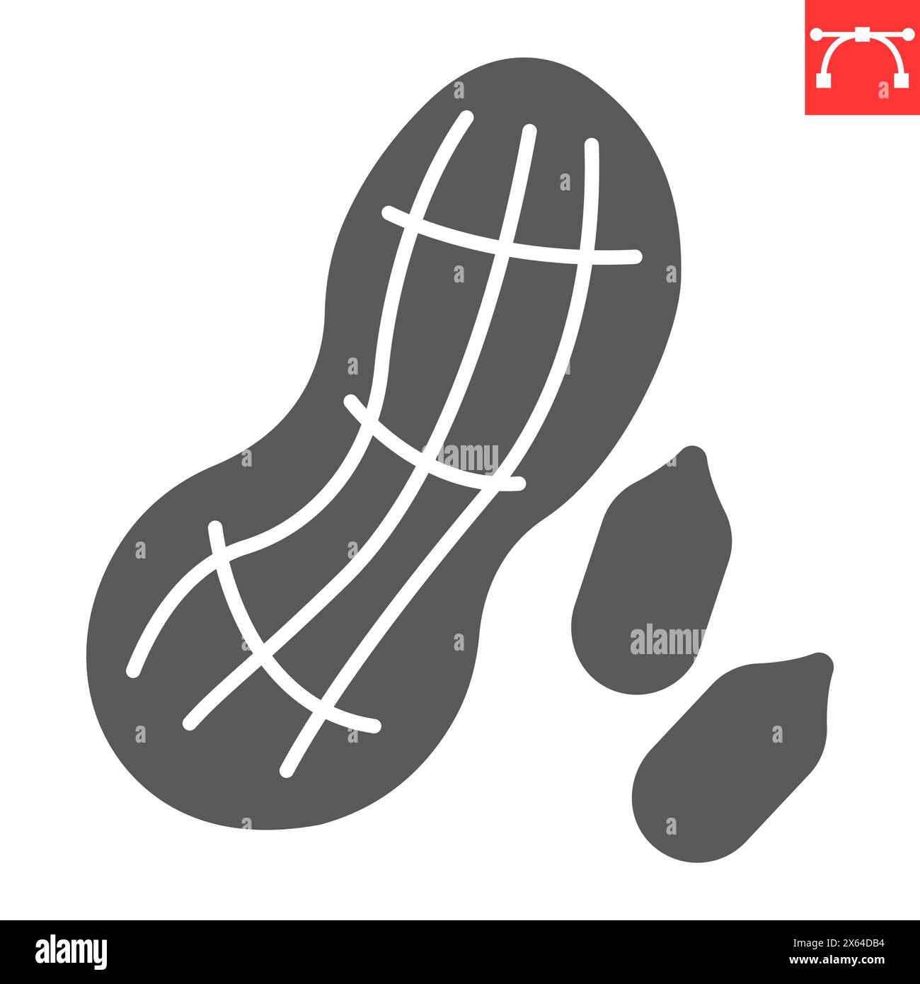 Peanut glyph icon, nuts and organic, peanut vector icon, vector ...