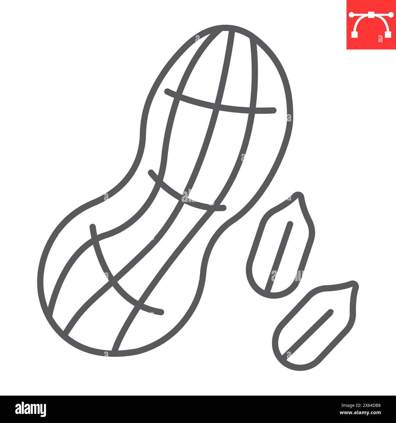 Peanut line icon, nuts and organic, peanut vector icon, vector graphics ...