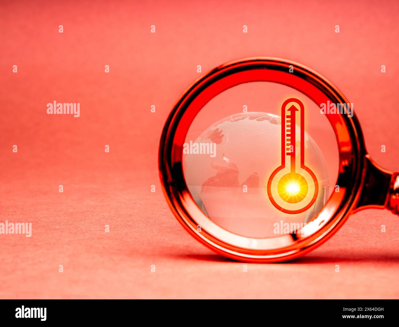 Global warming and greenhouse effect concepts. Close-up of hot degree ...