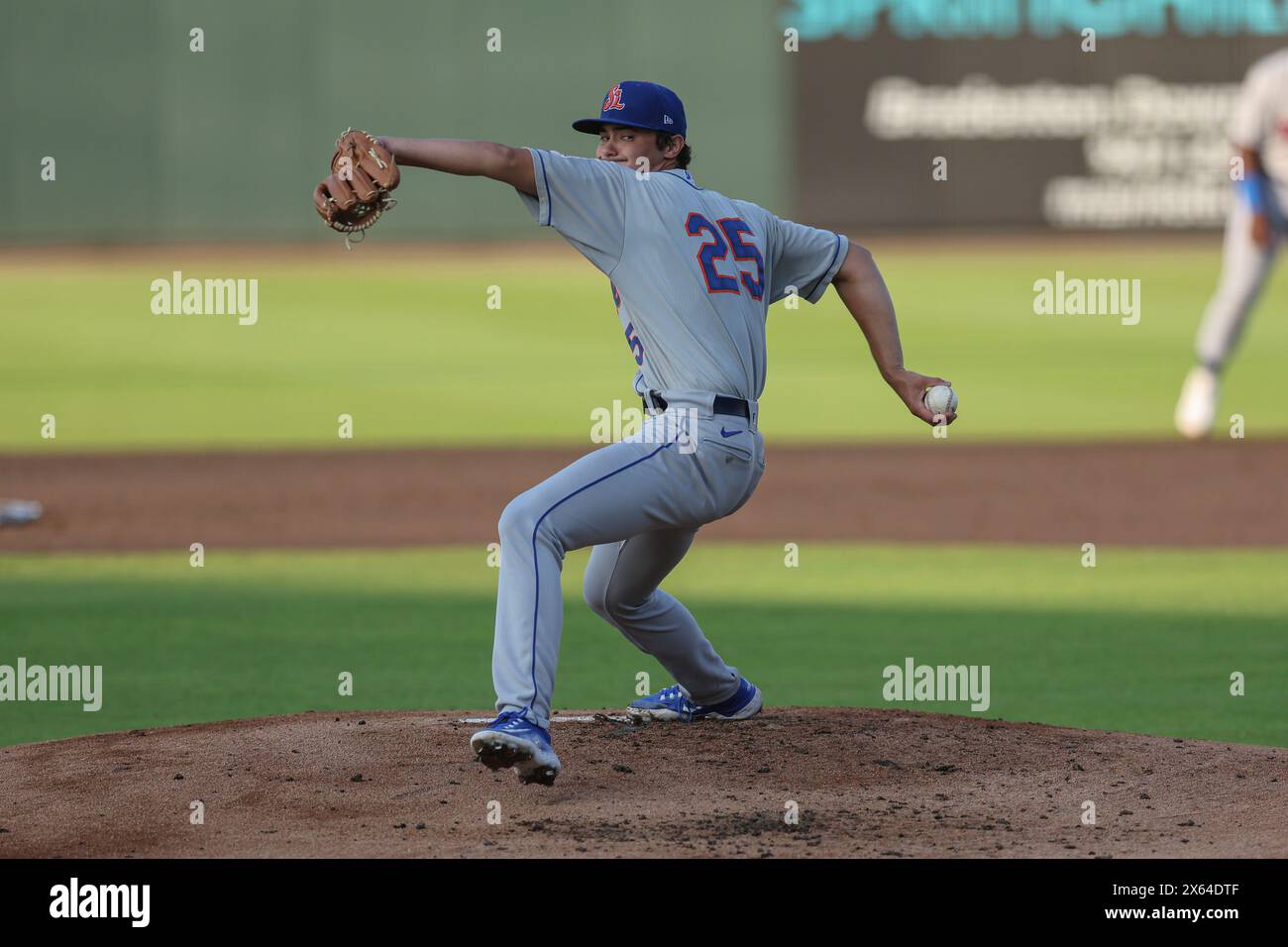 Bradenton, FL: St. Lucie Mets pitcher Austin Troesser (25) delivers a ...
