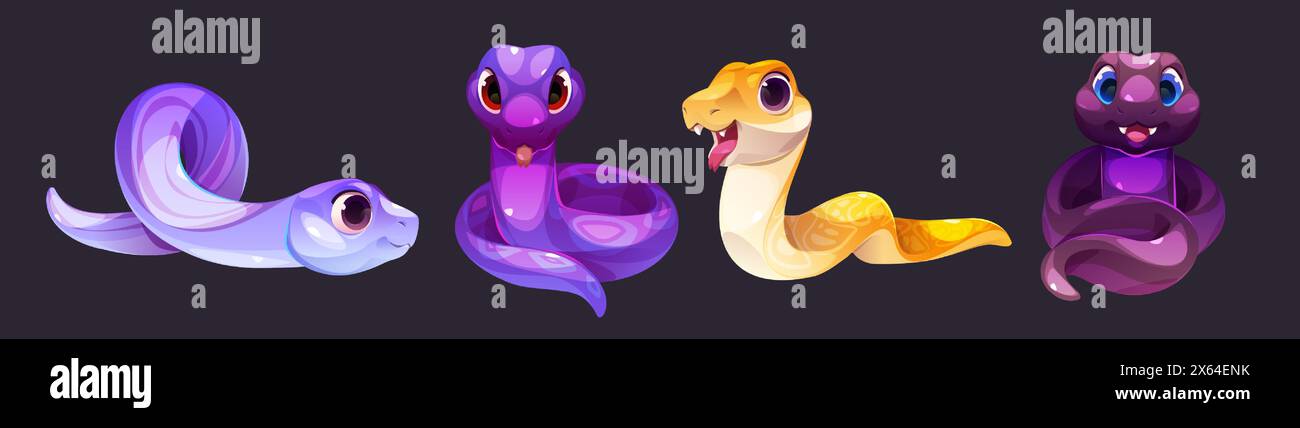 Cute snake cartoon character vector. Funny serpent animal baby isolated ...