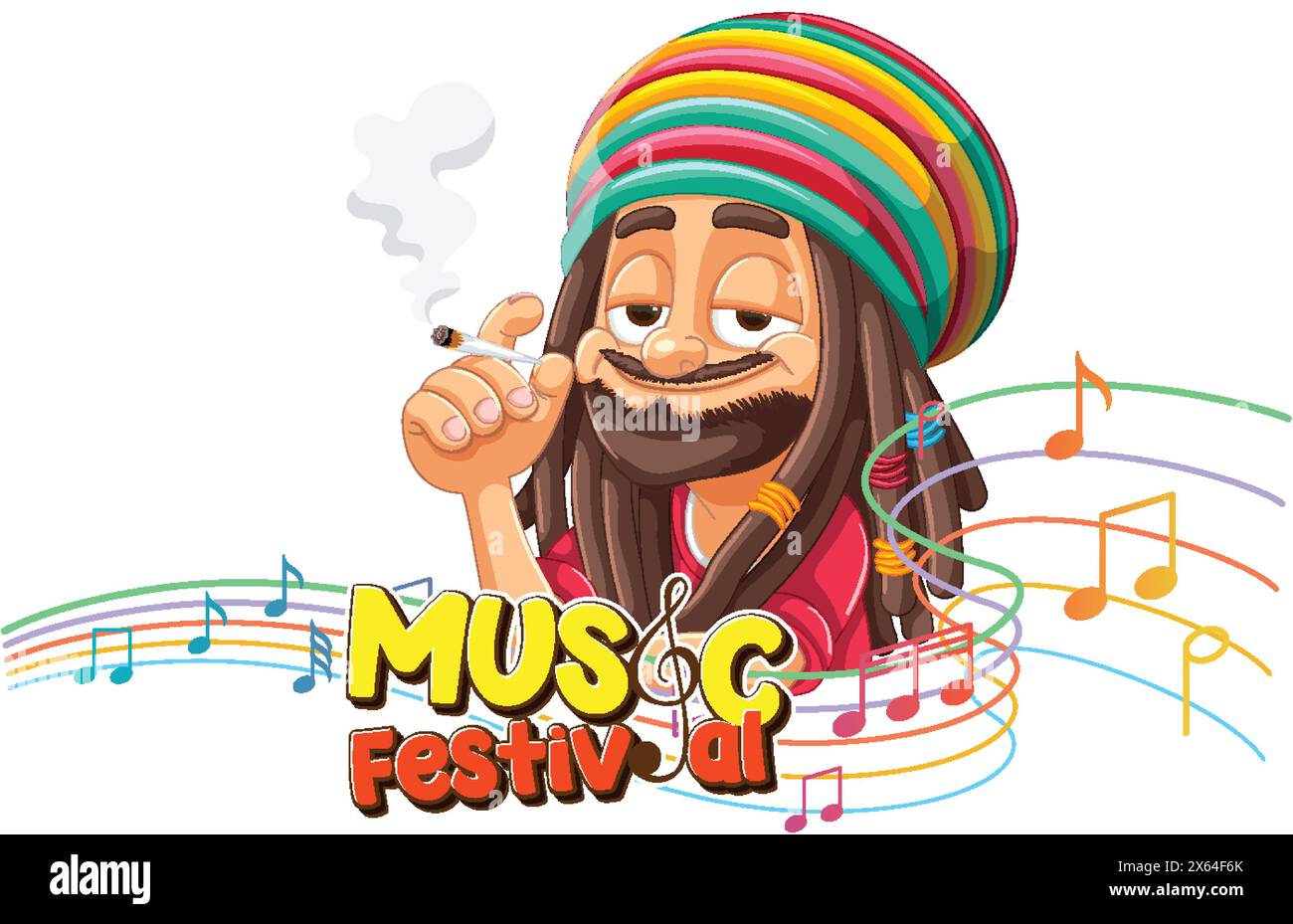 Colorful illustration of a reggae musician at a festival Stock Vector ...