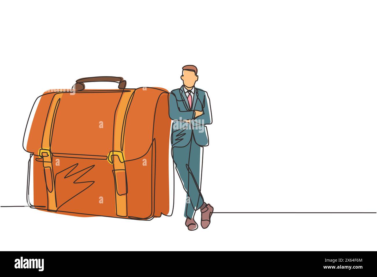 Portrait businessman leaning wall Stock Vector Images - Alamy