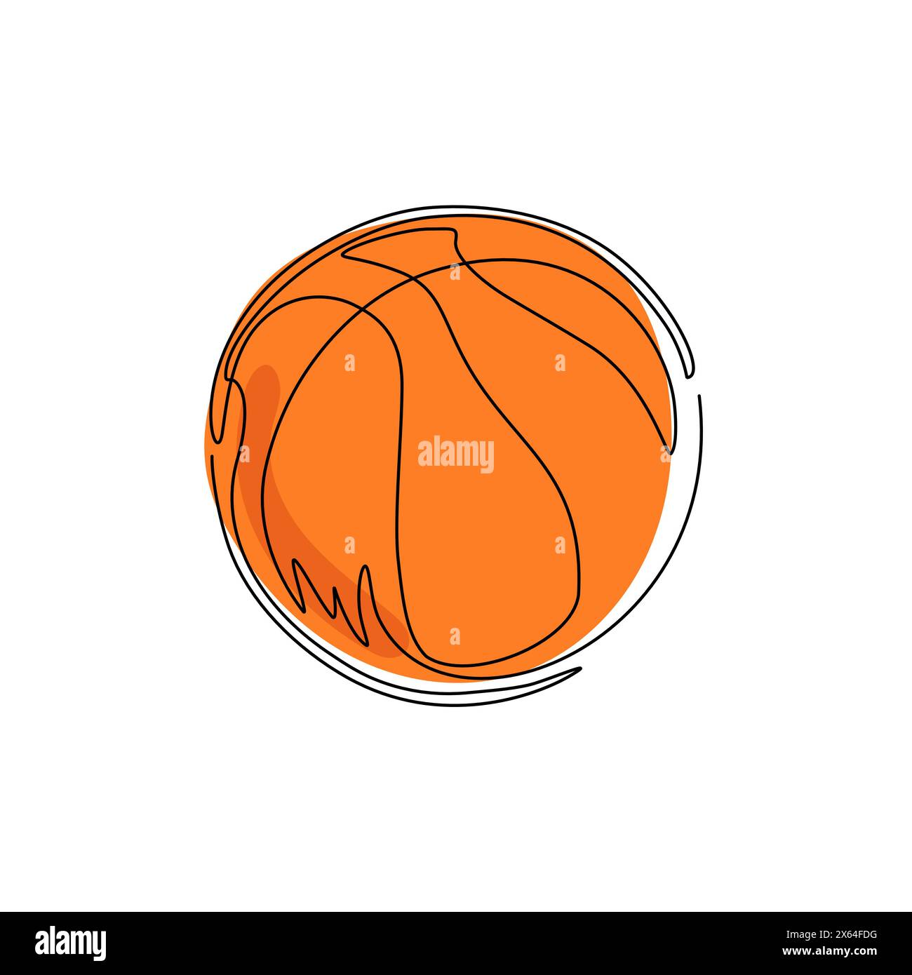 Single one line drawing basketball ball icon. Athletic equipment ...