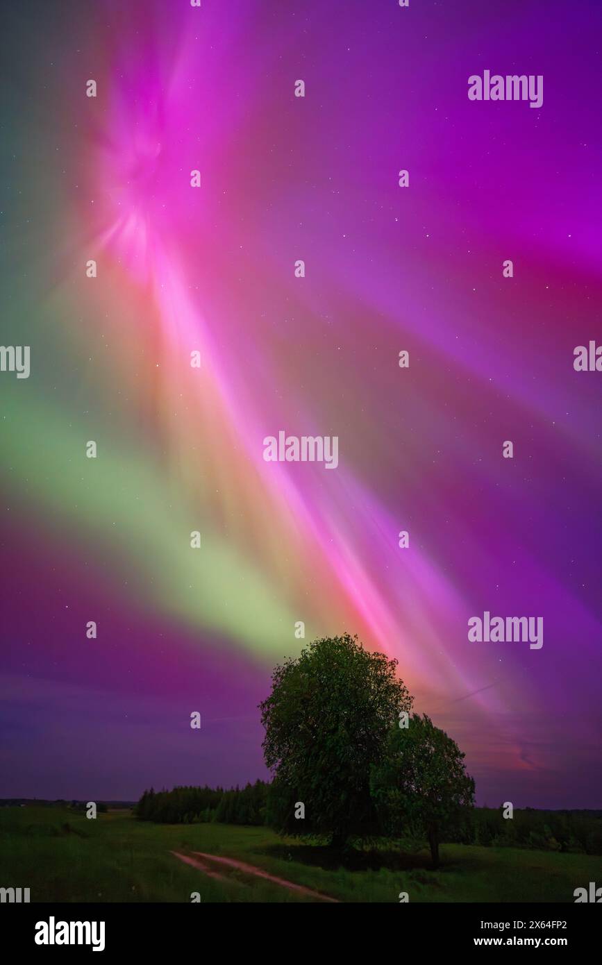 Aurora borealis is a natural light show in the sky resembling a rainbow ...